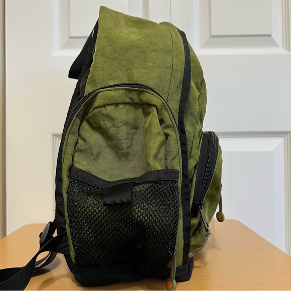 L.L. Bean | Bags | Ll Bean Green Nylon Backpack Raccoon Embroidery ...